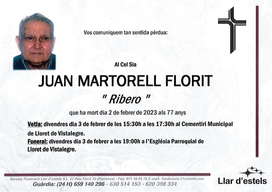 Juan Martorell Florit – Funerària Mallorca – Llar d'estels